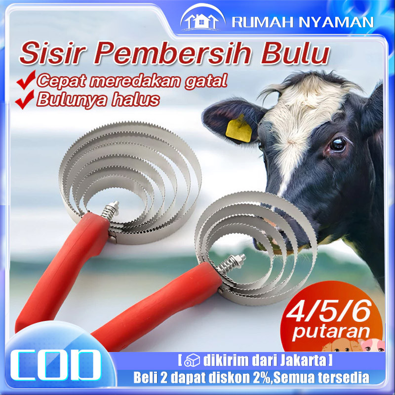 Jual 6 Putaran Sisir Pembersih Bulu Sapi Kuda Domba Kambing / Sisir ...