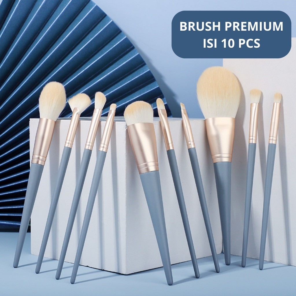 Jual 10 Pcs Kuas Make Up Set Wajah Brush Makeup Premium Tebal | Shopee ...