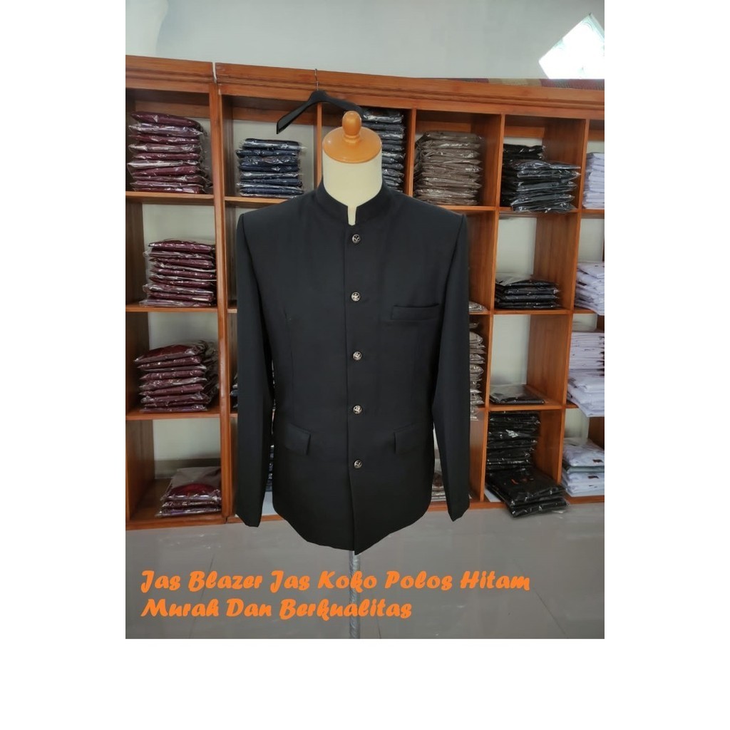 Jual Jasko Hitam Polos Baju Jas Koko Jas Santri Jas Seragam Jasko Pria ...