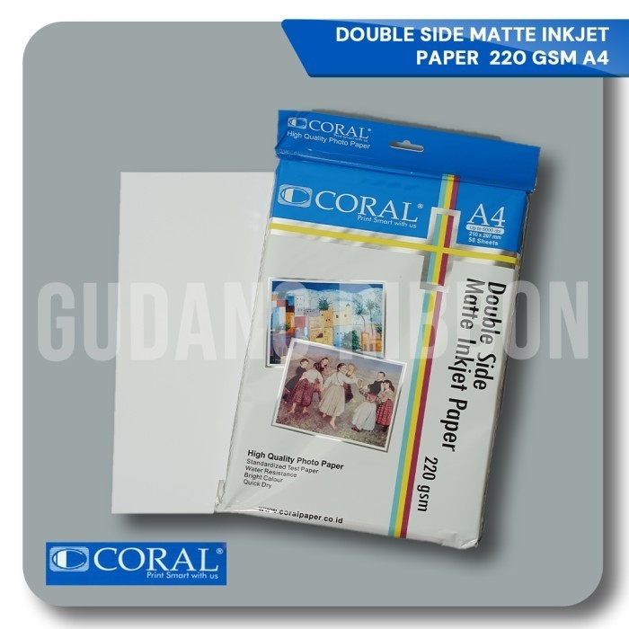 Jual [Best] Coral Double Side Inkjet Paper A4-220 Gr (Pack=50 Sheet ...