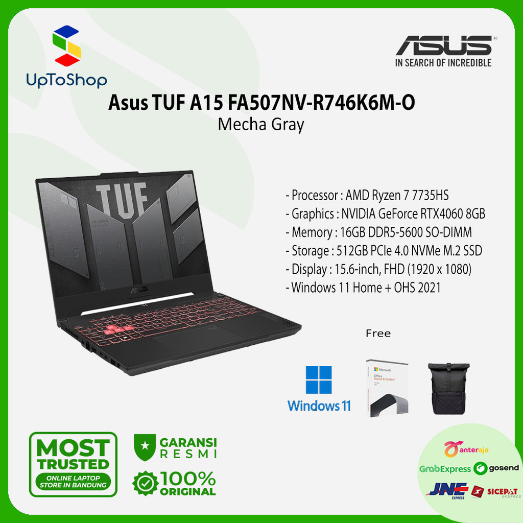 Jual Asus TUF A15 FA507NV-R746K6M-O Ryzen 7 7735HS 16GB 512GB W11 ...