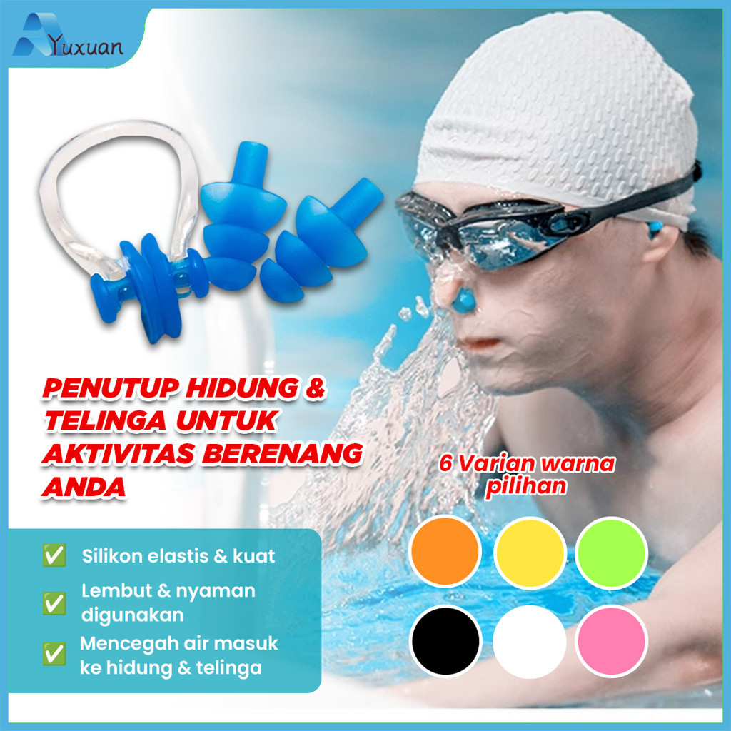 Jual Yuxuan - Nose Clip & Earplug untuk Berenang Perlengkapan Renang ...