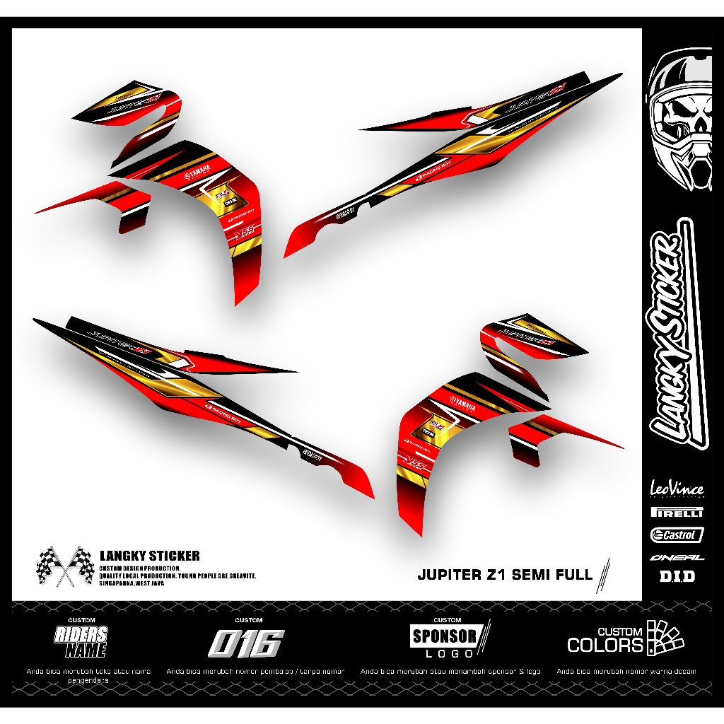 Jual Striping/Stiker Jupiter Z1 Semi Full Body Racing Style V4 | Shopee ...