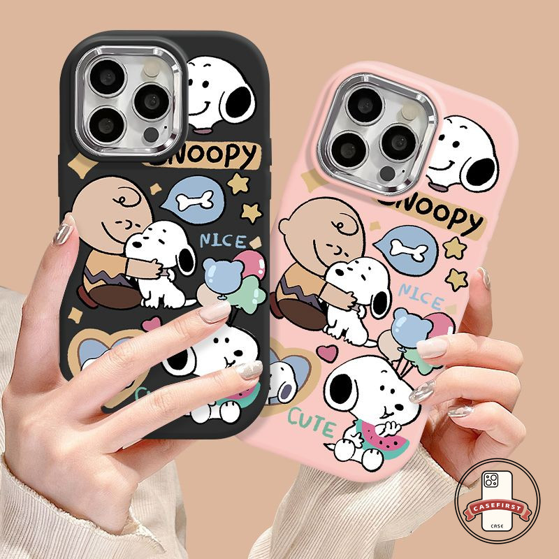 Jual Casing Lunak Lensa Logam Berlapis Balon Lucu Snoopy Kartun untuk Samsung A15 A05 A33 A22 ...