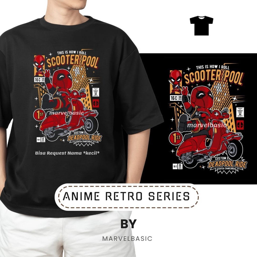 Jual MARVELBASIC KAOS CUSTOM EDISI ANIME RETRO SERIES °Scooter Pool ...