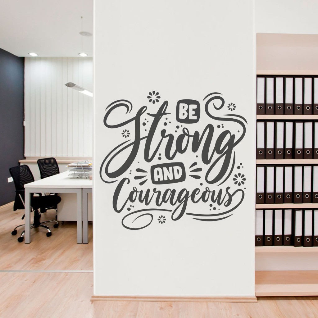 Jual stiker kantor Sticker Dinding Kaca Kantor quotes Be Strong Sticker ...