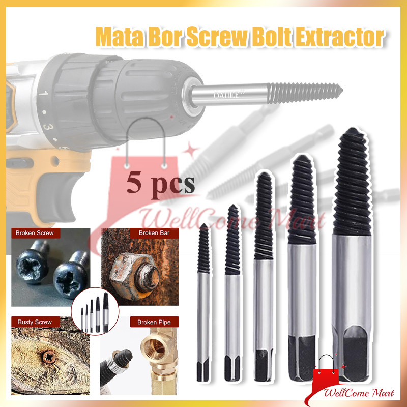 Jual Mata Bor Screw Bolt Extractor / Alat Pembuka Baut Kran Rusak Pipe ...