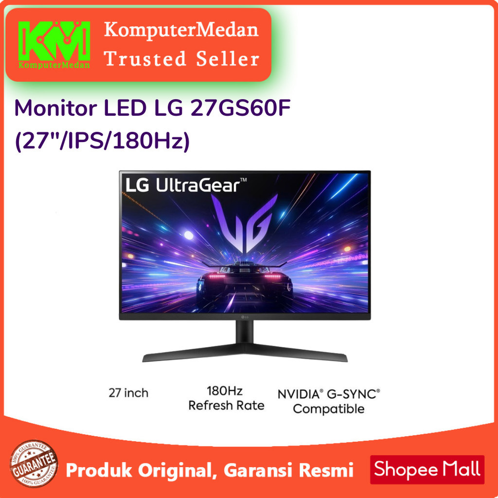 Jual Monitor LED LG 27GS60F / 27GS60F-B (27"/IPS/180Hz/1ms/HDR10/G-Sync ...