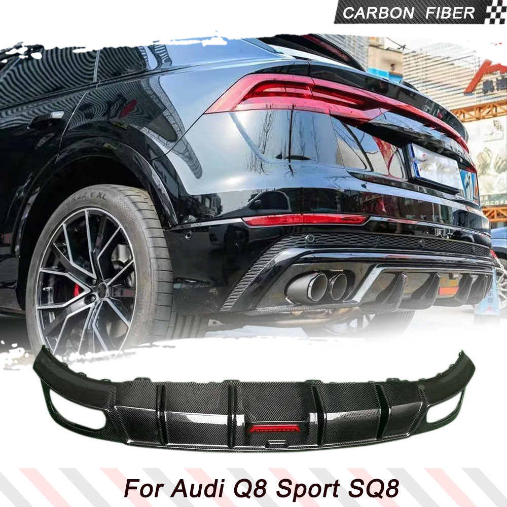 Jual Car Rear Diffuser Lip with Light for Audi Q8 Sport SQ8 2021 2022 ...