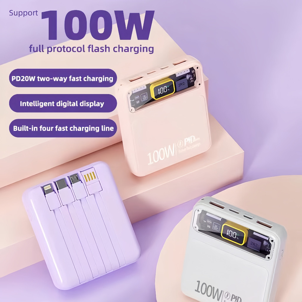 Jual 100W Pengisian Super Cepat Mini Size Powerbank 10000mah Mini Power Bank LED Tampilan ...