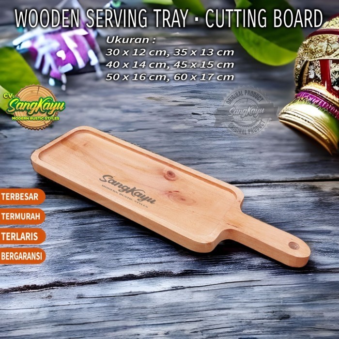Jual Talenan nampan saji kayu jati mahoni wood serving tray plate kayu ...