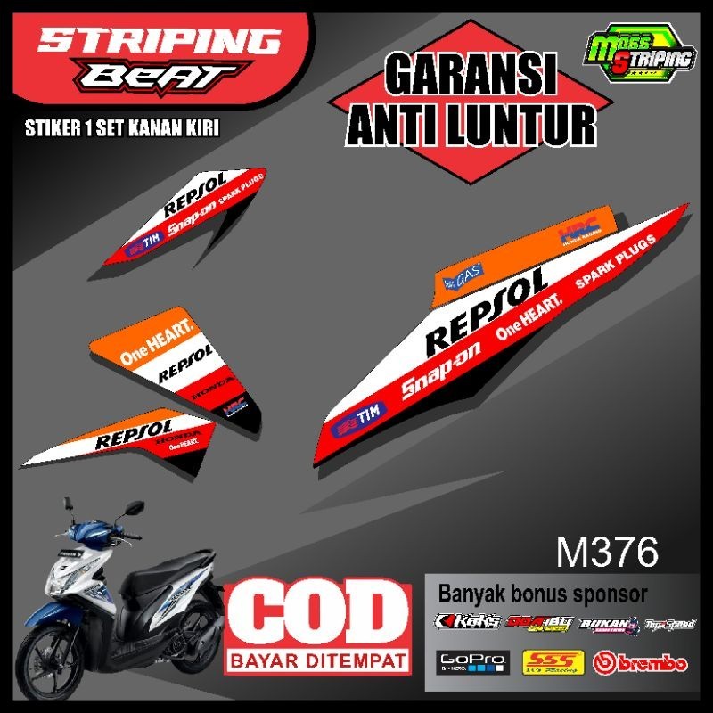 Jual Striping Beat Fi 2012 2013 2014 2015 2016 Repsol Honda - Stiker ...