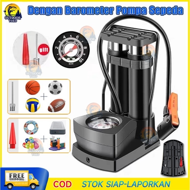Jual Pompa Ban /Mini Foot Pump Portable High Pressure/Pompa Angin Kaki ...