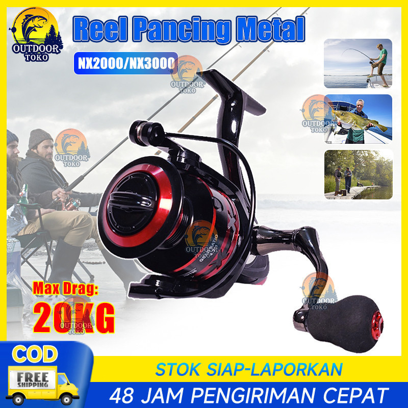 Jual Reel pancing logam max drag 20kg 2000/3000 model cocok untuk ...