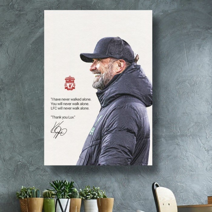 Jual Poster LIVERPOOL poster frame Kayu Poster Jurgen Klopp Wall Decor ...