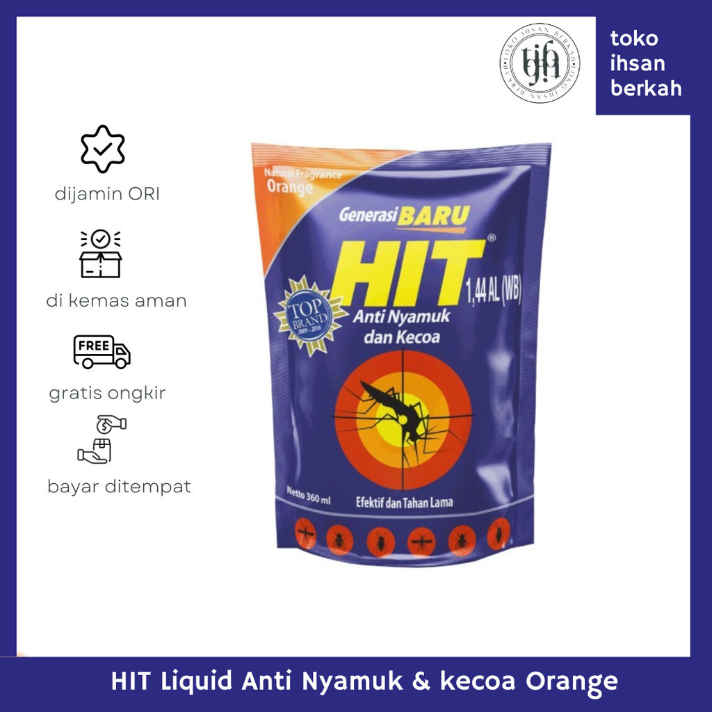 Jual HIT Liquid Pouch Orange Obat Anti Nyamuk dan Kecoa 360 ml | Shopee ...
