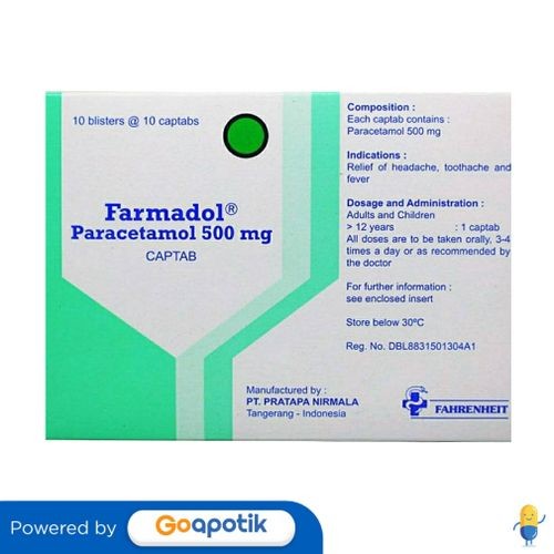 Jual Farmadol 500 Mg Box 100 Tablet | Shopee Indonesia