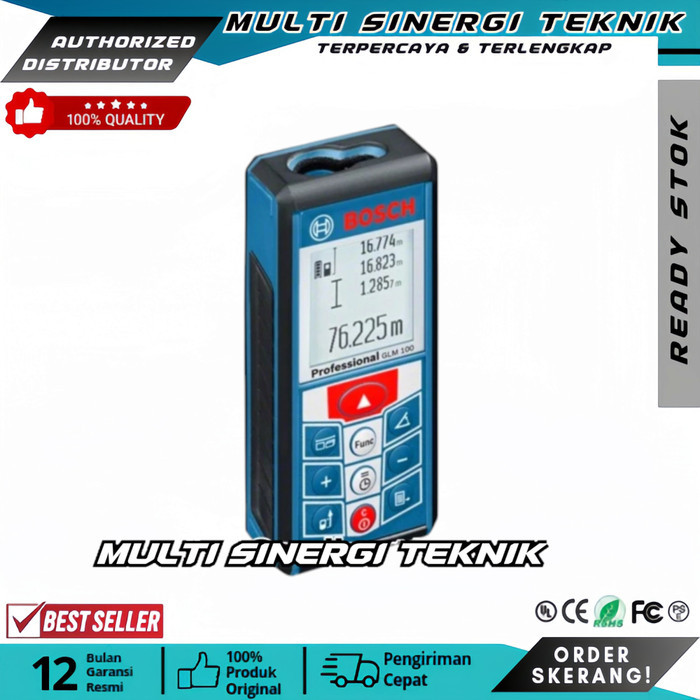 Jual Bosch GLM 100 Digital Measure Meteran Laser GLM100 Pengukur Jarak ...