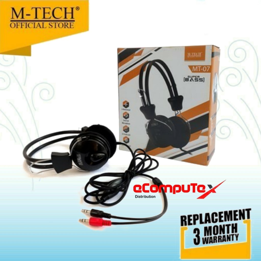 Jual HEADSET M-TECH MT07 ORIGINAL / HEADPHONE M-TECH SUPER BASS DENGAN ...