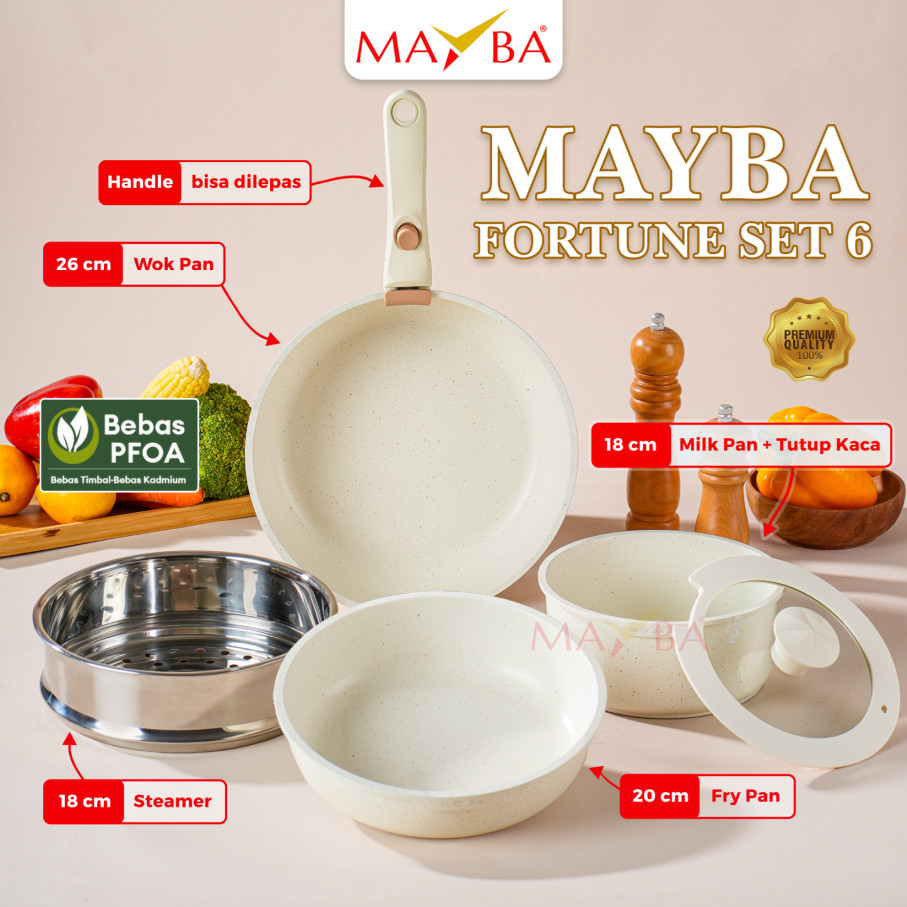 Jual (TRENDNOW) MAYBA PANCI SET FORTUNE 6 Detachable Handle Steamer ...