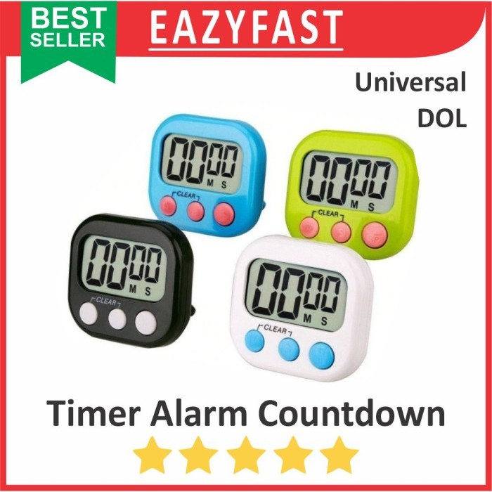 Jual Timer Countdown Alarm Digital Dapur Masak Jam Hitung Mundur