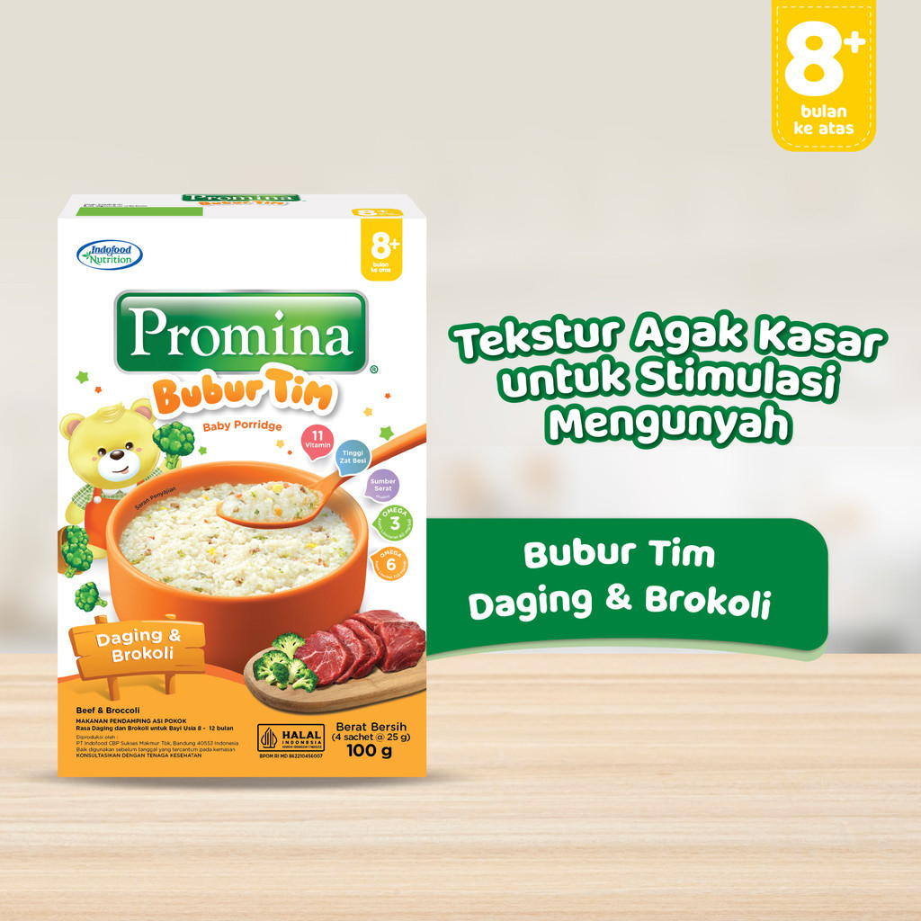 Jual Promina Bubur Tim 8+ Daging & Brocoli Box 100 g x 1 Pcs | Shopee ...