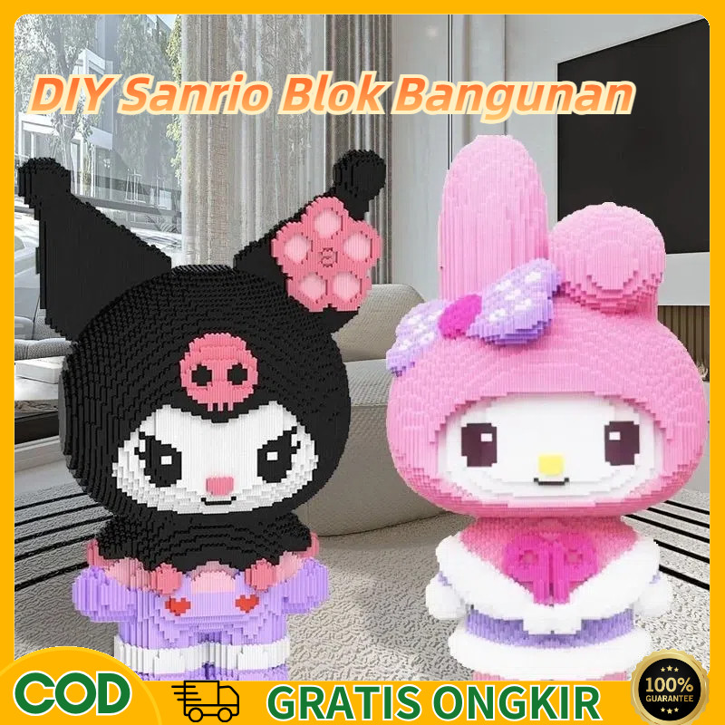 Jual 【COD】55cm Nano Blocks Sanrio SERIES 3D Model Melody Kuromi Bricks ...