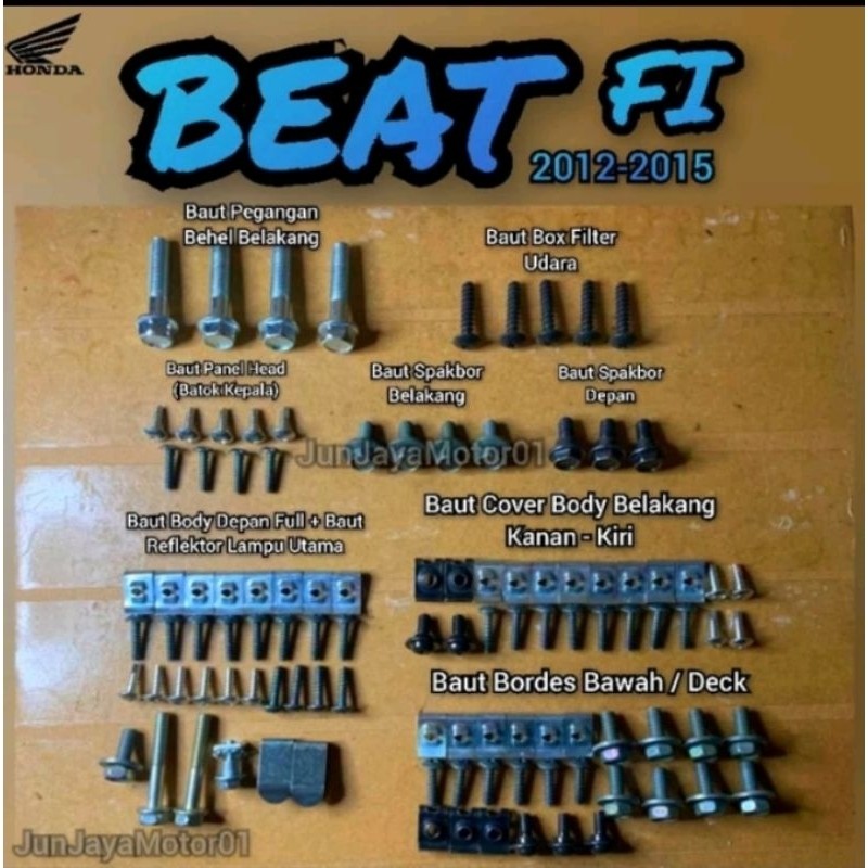 Jual Baut lengkap full set body Honda Beat FI 2012 - 2015 | Shopee ...