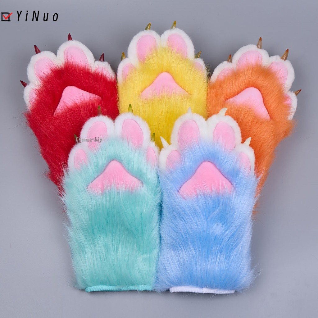 Jual 23-color 4-finger Paw Animal Costume Fursuit Furry Cat Paw Cos ...