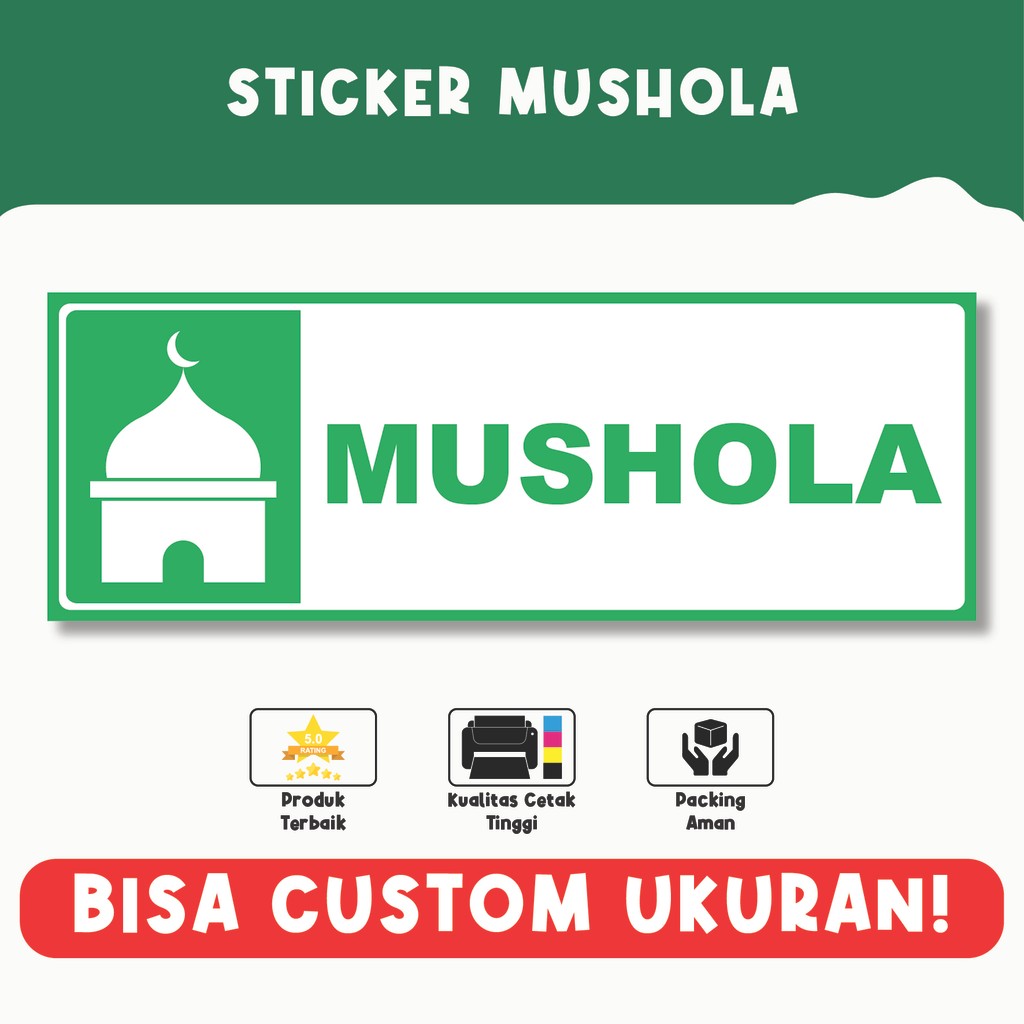 Jual Sticker Mushola – Penanda Tempat Ibadah, Material Vinyl ...