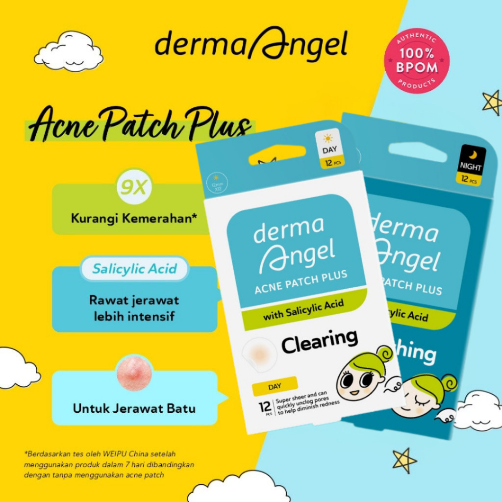 Jual MFI - Derma Angel Acne Patch Plus with Salicylic Acid Day & Night ...