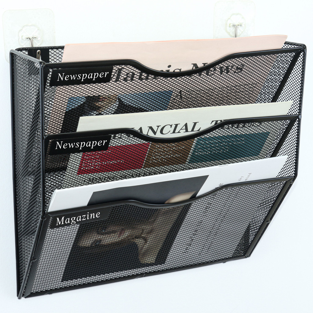 Jual Hanging Wall File Organizer 3 Pocket Mesh Office Mail Paper ...