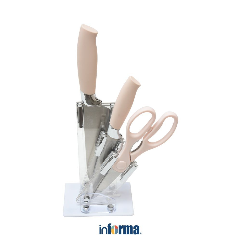 Jual Informa Cooking Color Set 4 Pcs Madden Pisau Dapur Dengan Block ...