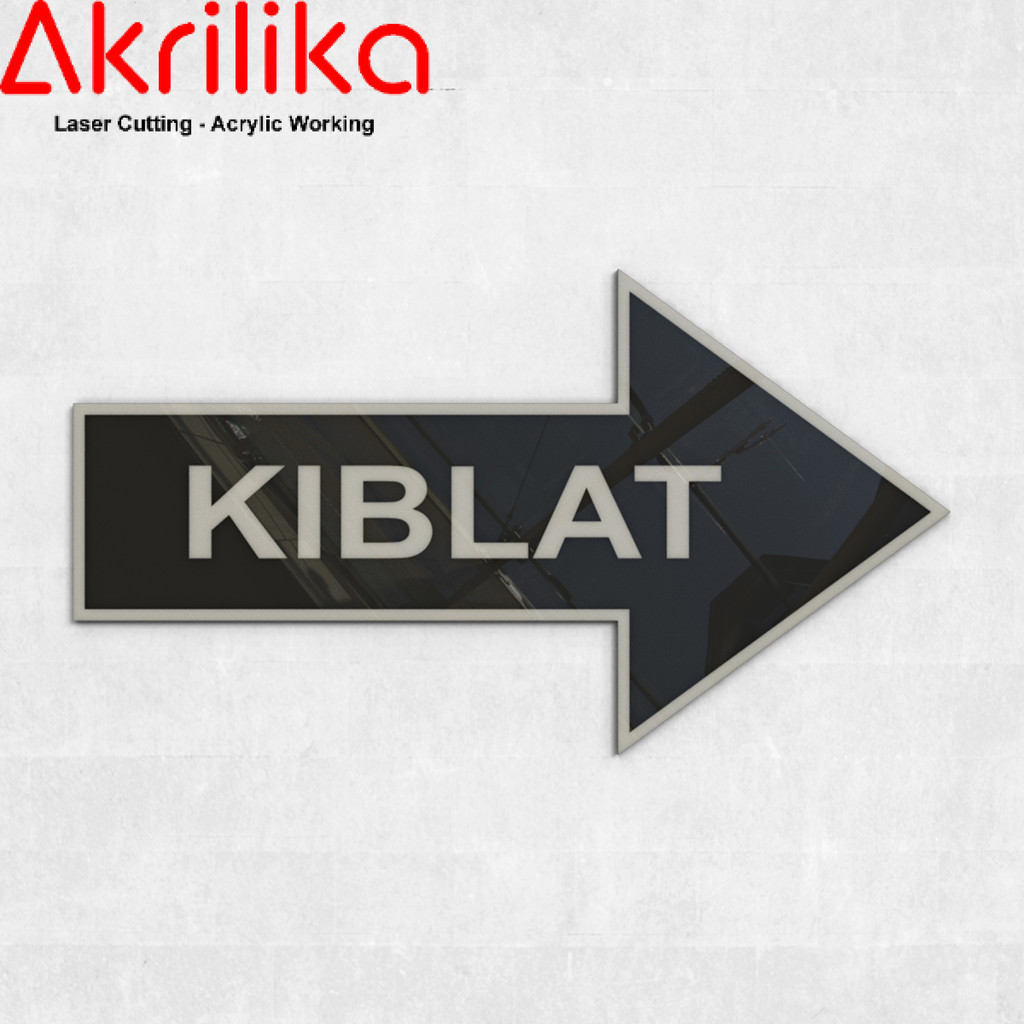 Jual AKRILIK SIGN/PETUNJUK ARAH KIBLAT ARROW SIGN PENUNJUK ARAH KIBLAT ...