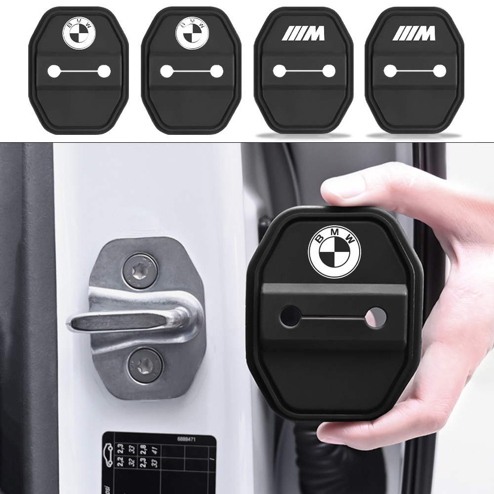 Jual 4PCS Silicone Car Lock Cover Auto Door Lock Emblem Decals Covers ...