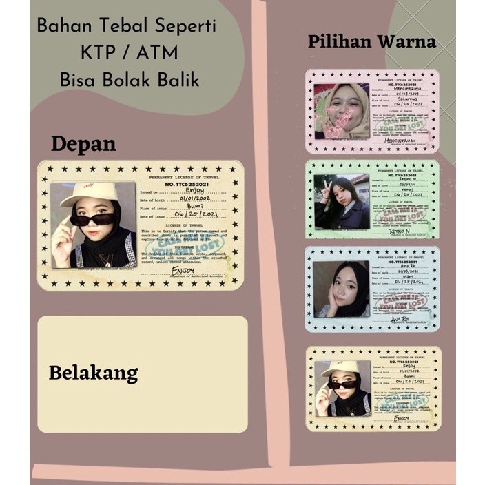 Jual cetak id card custom / call me get if you get lost | Shawtyy pass ...