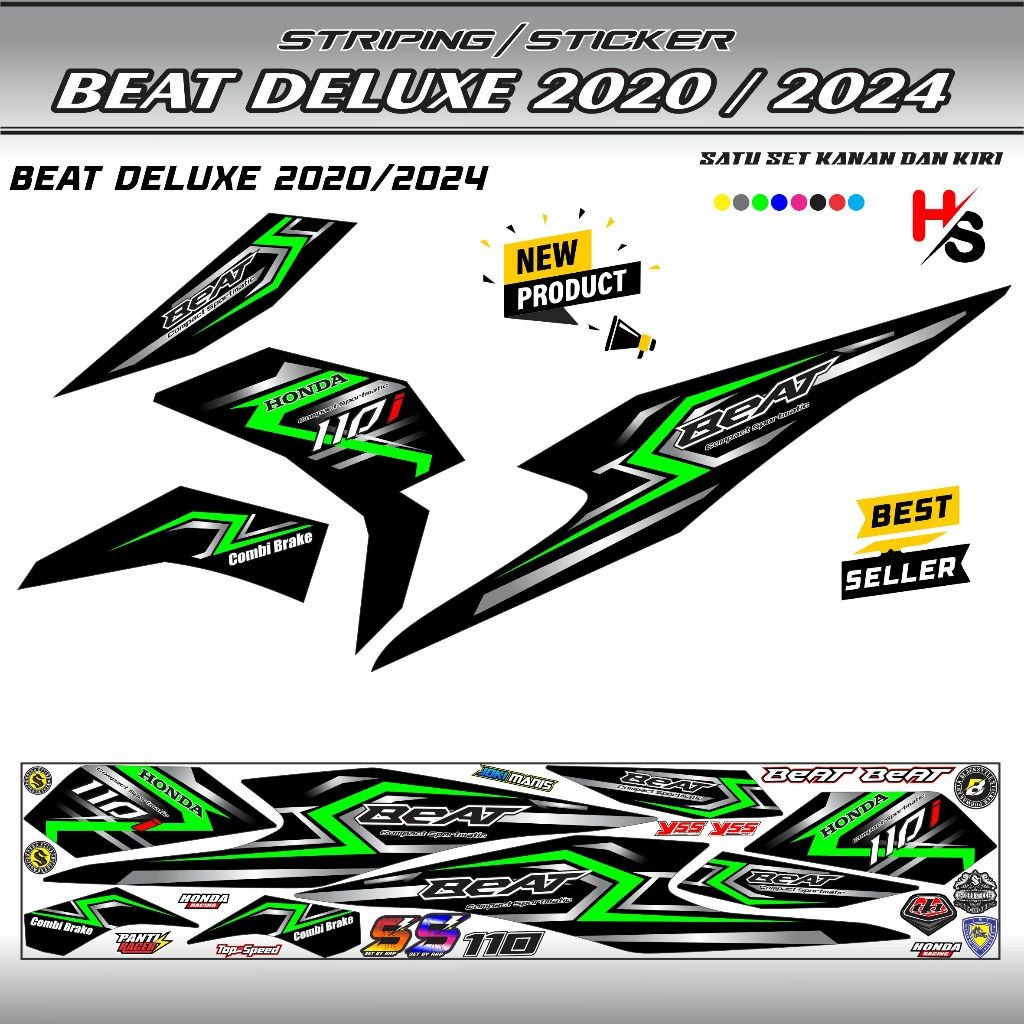 Jual STICKER STRIPING VARIASI MOTOR HONDA BEAT DELUXE 2020-2024 MITF ...