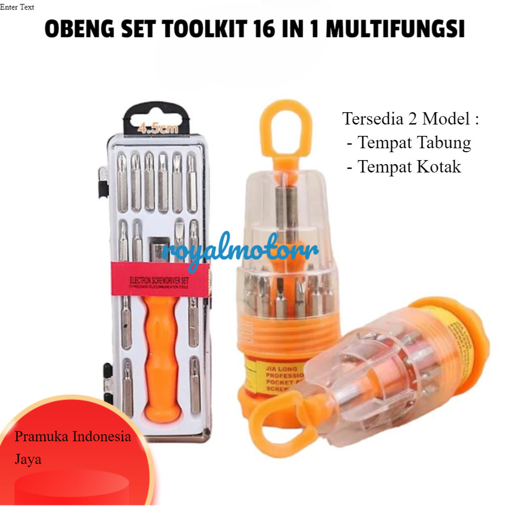 Jual OBENG SET TOOLKIT 16 IN 1 MULTIFUNGSI | OBENG SET MINI 16 MATA ...