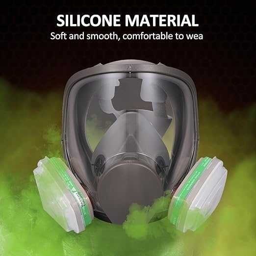 Jual GRSO Masker Respirator Gas Mask Full Face 6004CN Cotton Filter ...