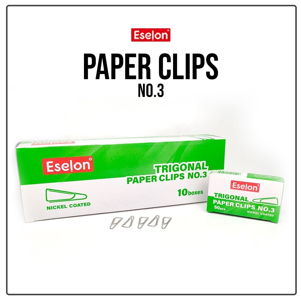 Jual Eselon Trigonal Paper Clips / Klip Penjepit No.03 | Shopee Indonesia