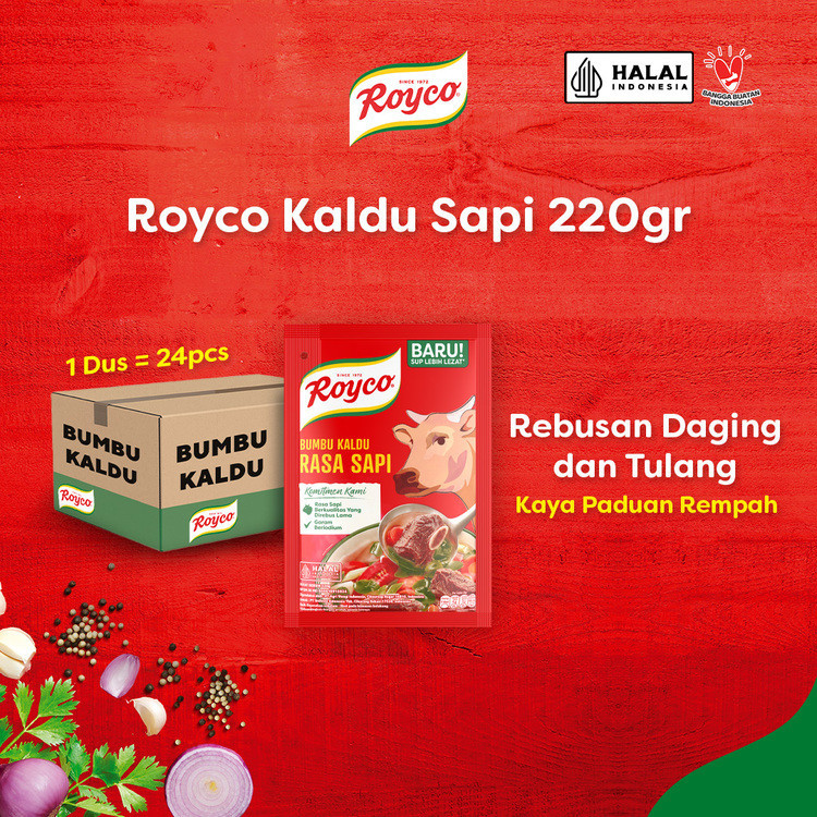 Jual Royco Bumbu Kaldu Penyedap Rasa Sapi Beryodium 220g (Isi 24 ...