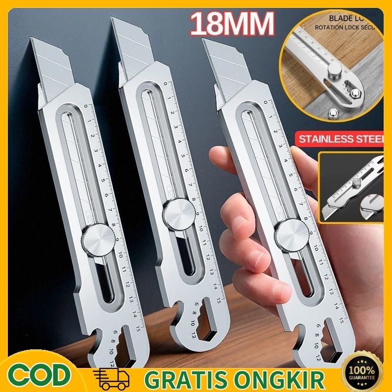 Jual 【COD】 18mm Cutter Besi Stainless Besar 10pc Pisau Set Cutter Pisau ...
