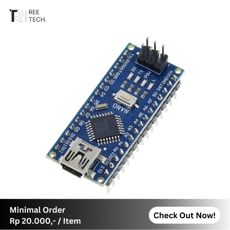 Jual Reetech Product Arduino Nano V3.0 CH340 Compatible Board Atmega328 Microcontroller ...