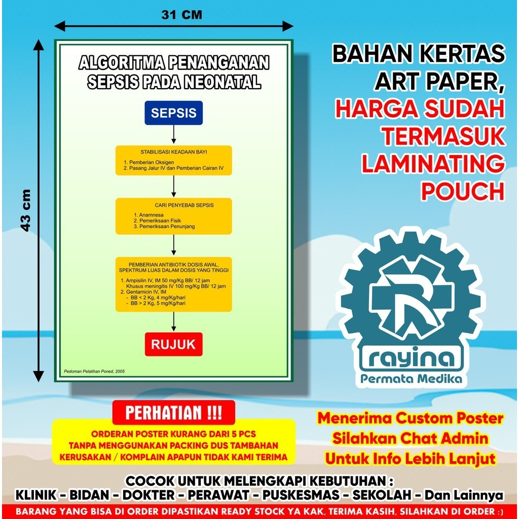 Jual Poster Algoritma Penanganan Sepsis Pada Neonatal | Shopee Indonesia