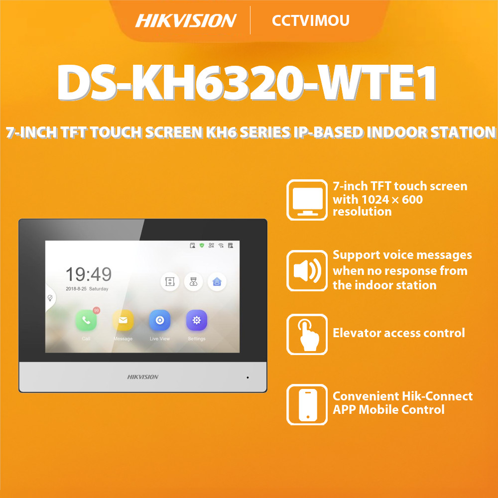 Jual HIKVISION DS-KH6320-WTE1 7INCH TFT TOUCHSCREEN IP-BASED INDOOR STATION | Shopee Indonesia