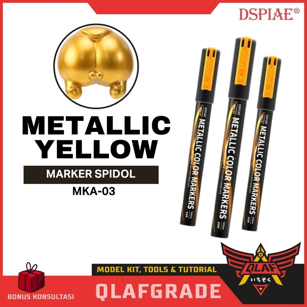 Jual Marker spidol Metallic Yellow MKA-03 Kuning Super Metalik Dspiae ...