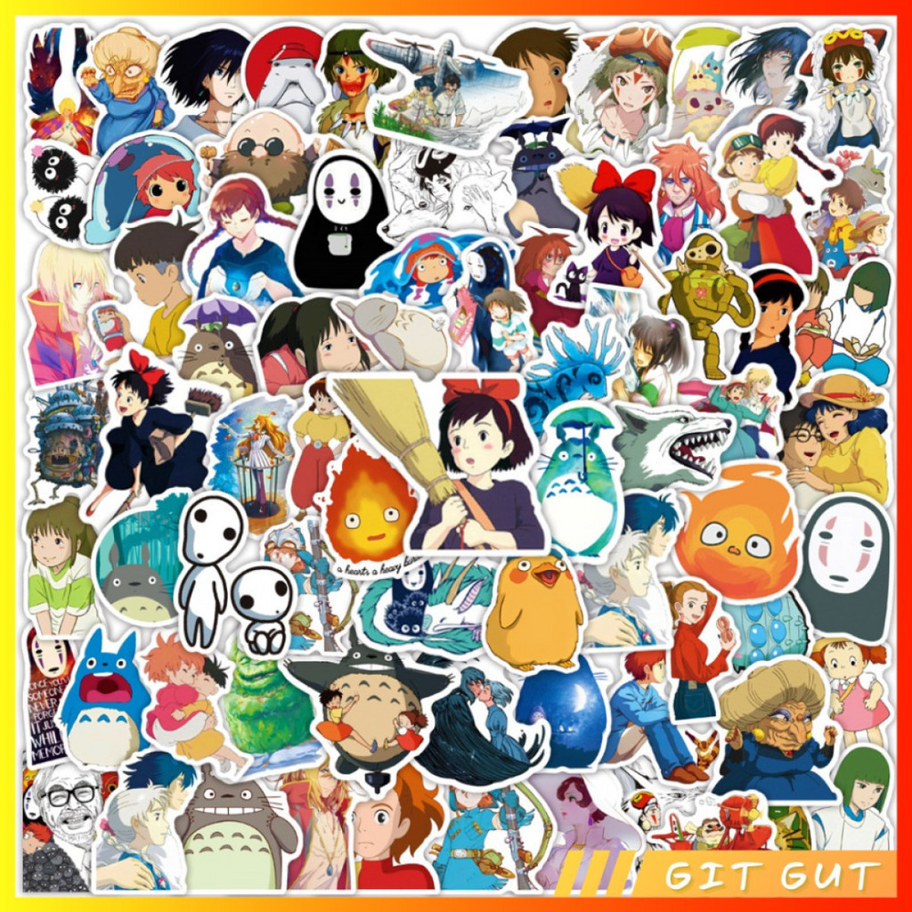 Jual Sticker Pack Stiker Vinyl 100 pcs Anime Studio Ghibli Hayao ...