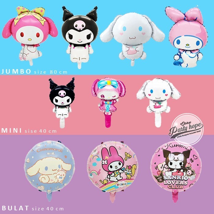 Jual Balon Foil Sanrio / Balon Foil Melody Cinnamoroll Kuromi / Balon ...