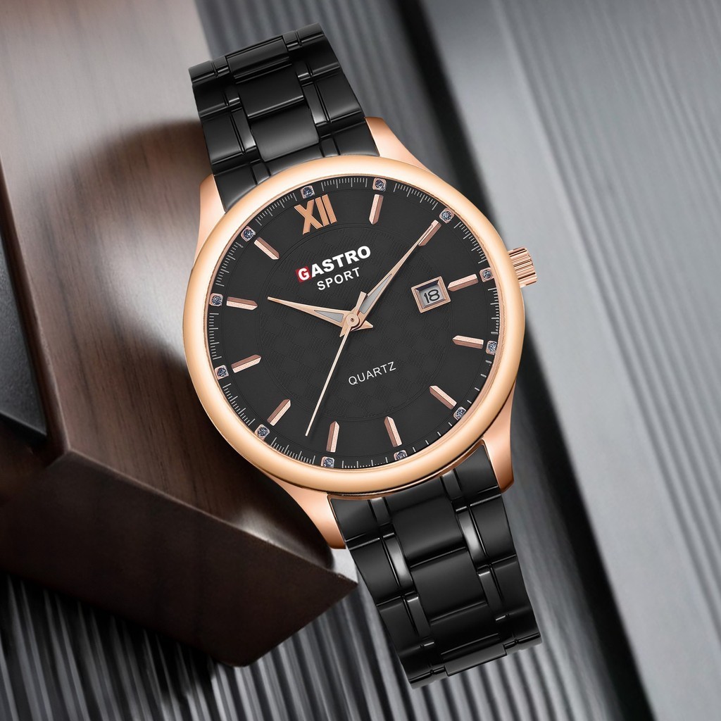 Jual Buy 1 Get 1 !!! Jam Tangan Pria Gastro 8317-2 Rantai Tanggal ...