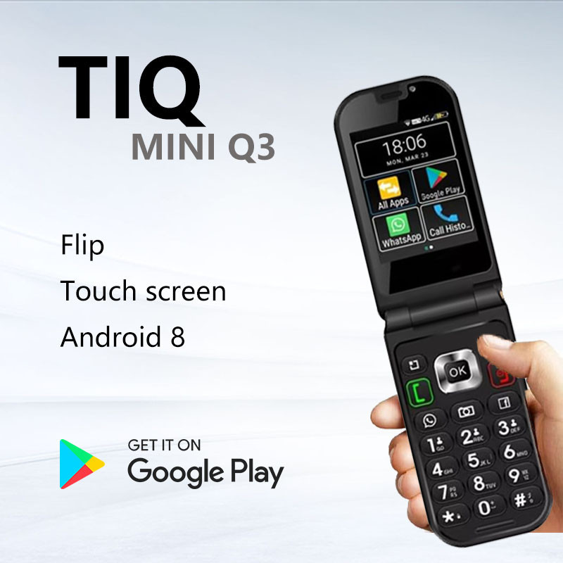 Jual TIQ-Mini Q3 Flip Phone Button Dual Screen, Supports 4G Google ...